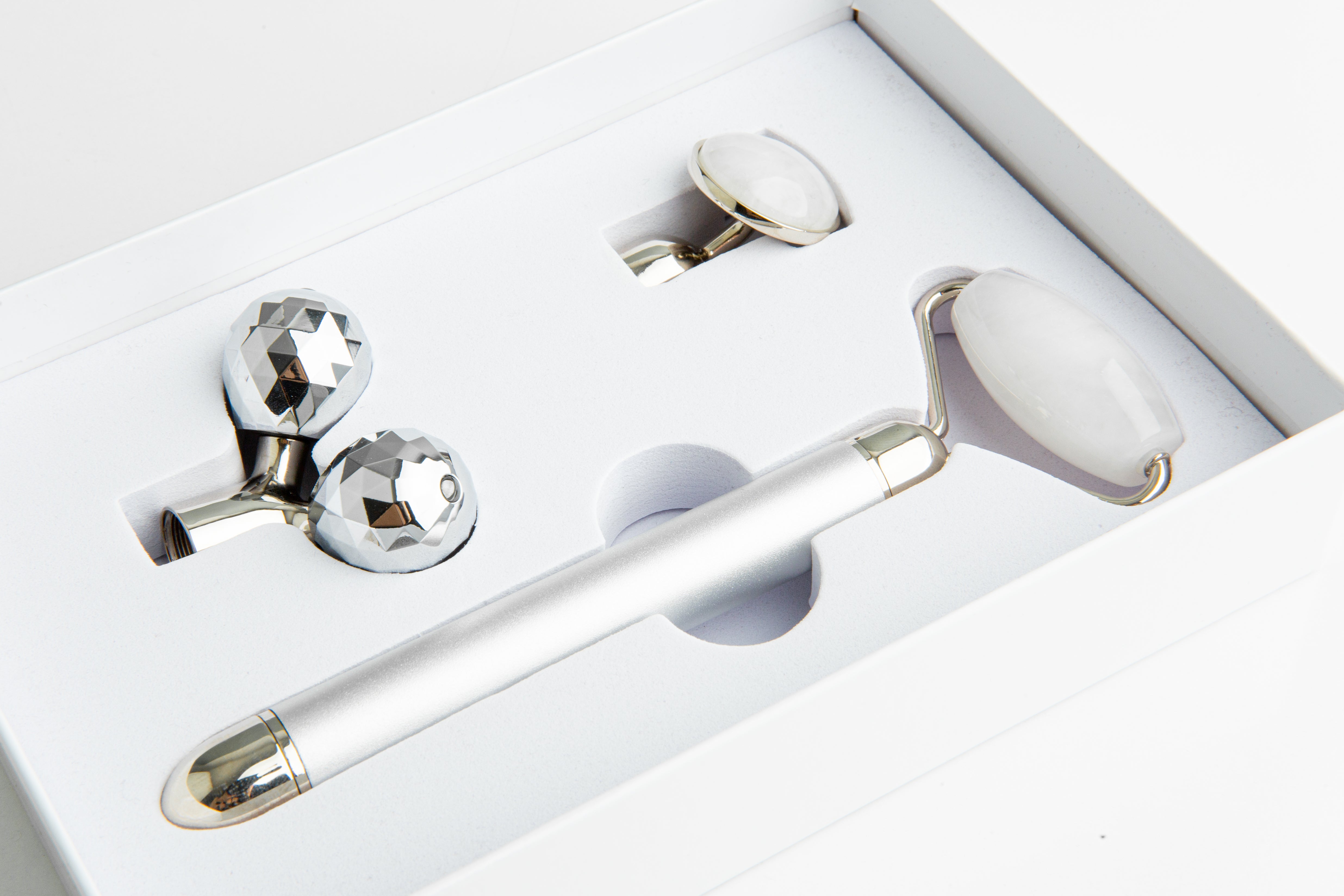 White Device Retail $190 - multi-angular, double-headed lymphatic vibr